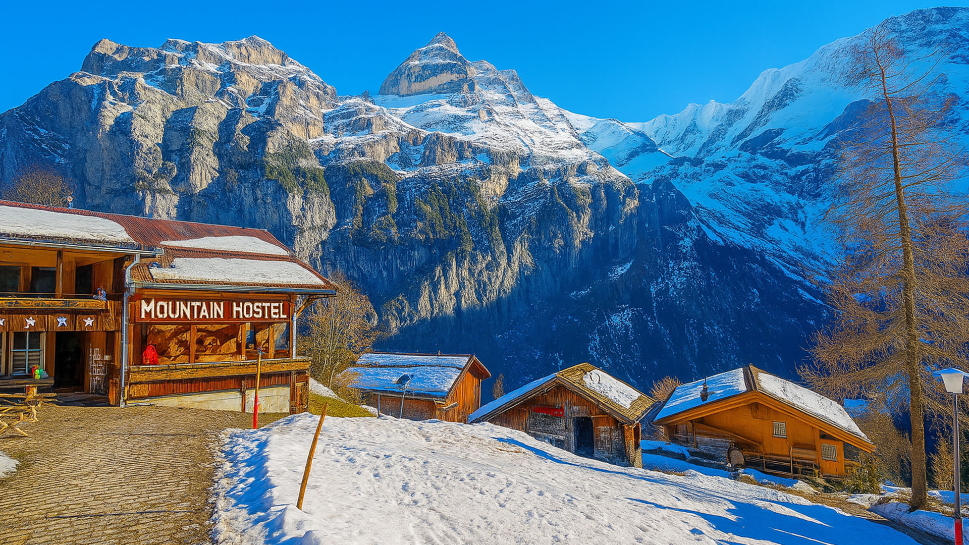 Gimmelwald - A Beautiful Winter Snowy Remote Village in the Swiss Alps