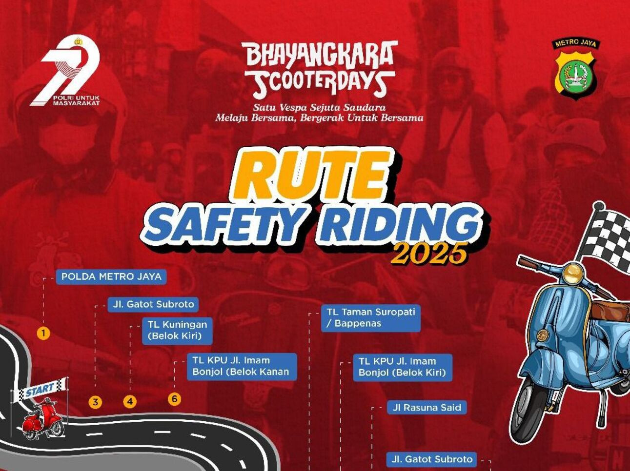 Pesan Safety Riding di Bhayangkara Scooter Day: Vespa Keren, Tetapi ...