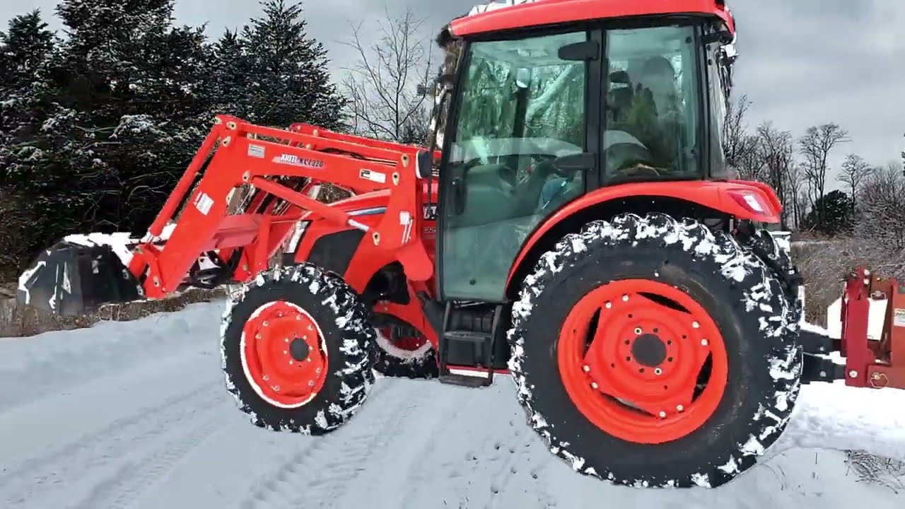 Plowing Snow with the Kioti RX7320 and Tractor Back Blade | Paying It ...