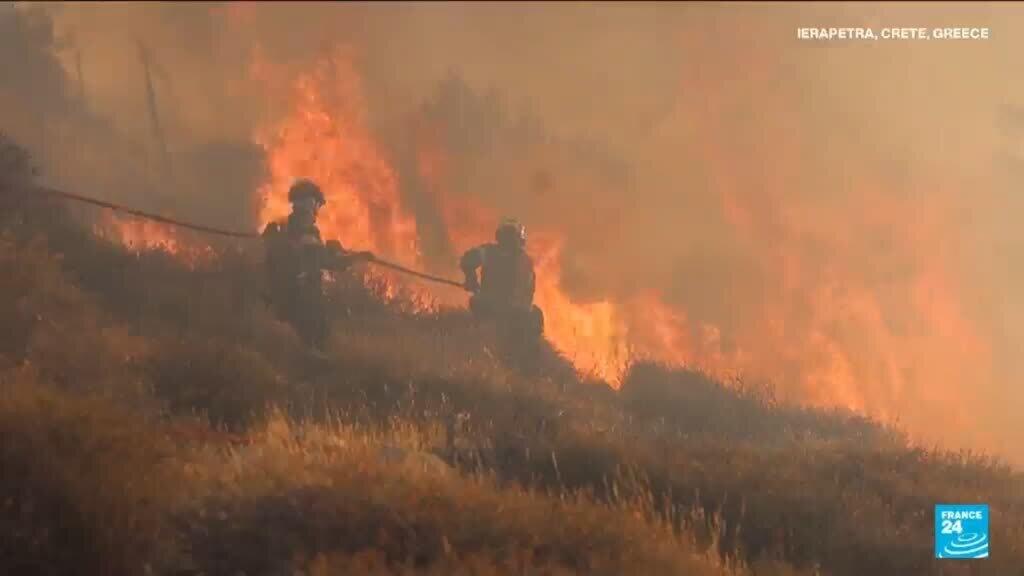 Thousands evacuated as wildfires rage on Greece's Crete