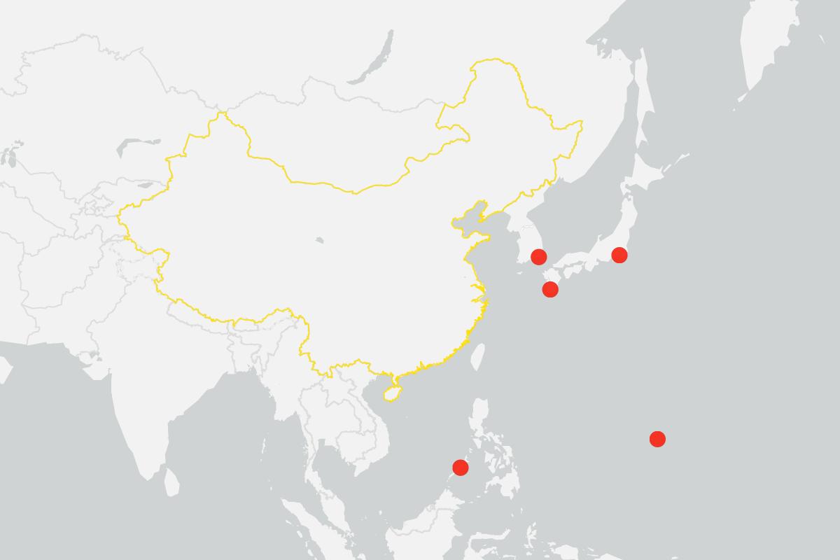 Map tracks US Coast Guard missions near China