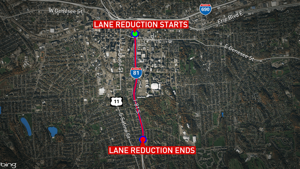 Traffic Alert: Month long I-81 lane reduction for the City of Syracuse