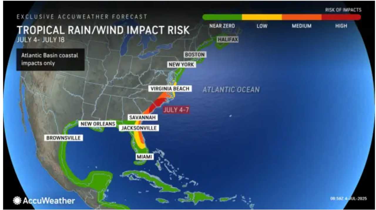 Tropical Rainstorm Zone Expands From Florida Toward Carolinas As System ...