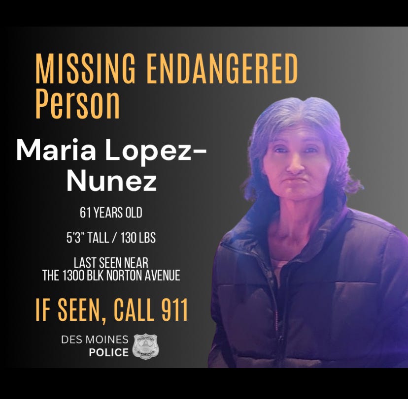 Des Moines police find 61-year-old woman previously missing, endangered