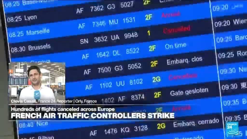Travel chaos worsens as French air traffic controllers continue strike