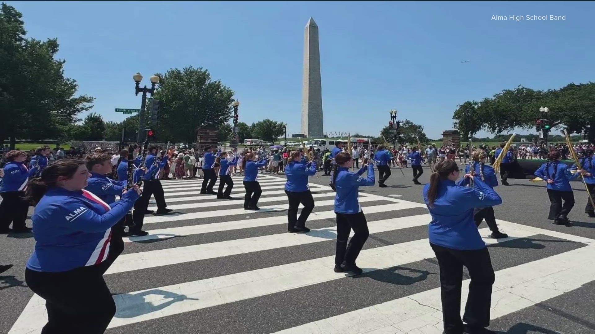 Pride of Alma marches in July 4th parade in Washington DC