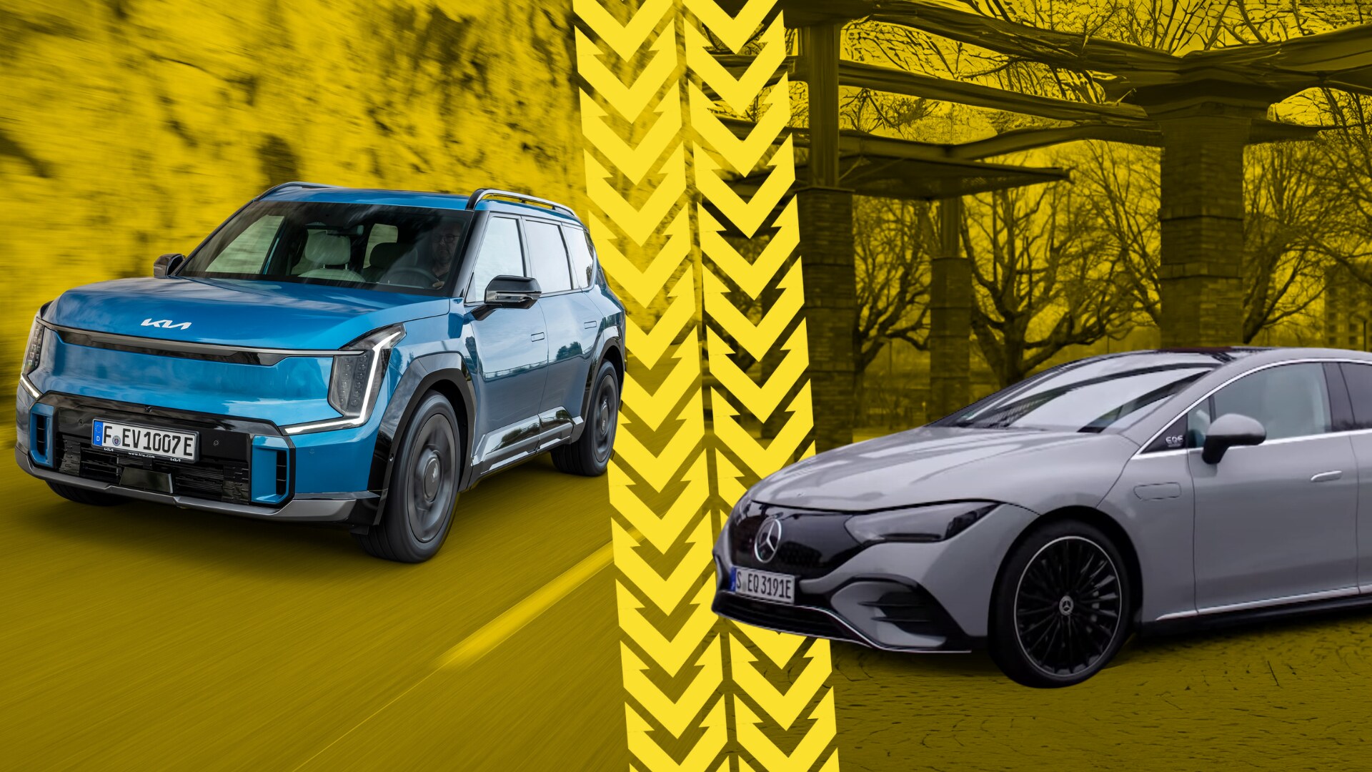 Kia EV9 vs Mercedes-AMG EQE 53, Potência familiar vs Luxo pronto para a ...