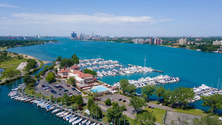 Situated Along The Detroit River Is Michigan's Waterfront Neighborhood ...