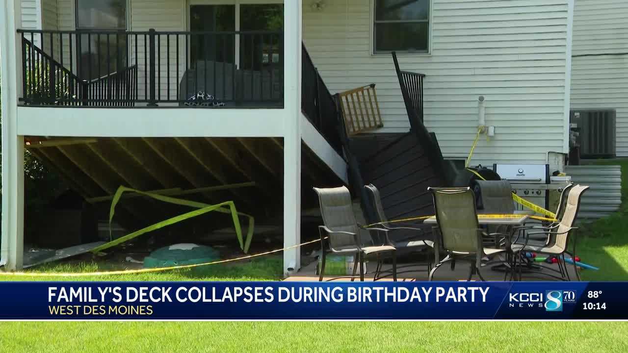 Terrifying video shows deck collapse while family sings 'Happy Birthday ...