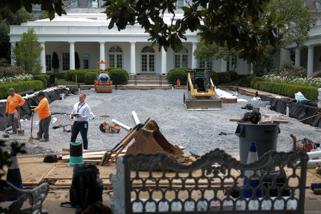 New Photos Show Gravel Laid Over White House Rose Garden As Trump Reno ...