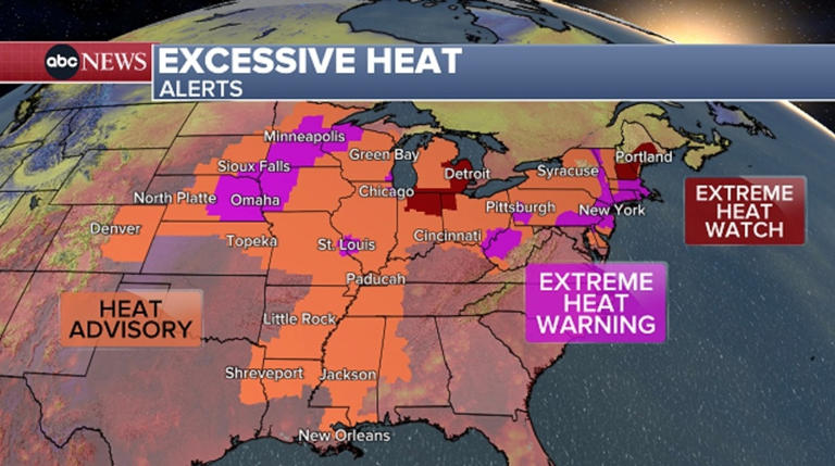 East Coast prepares for major heat wave as temperatures reach triple digits