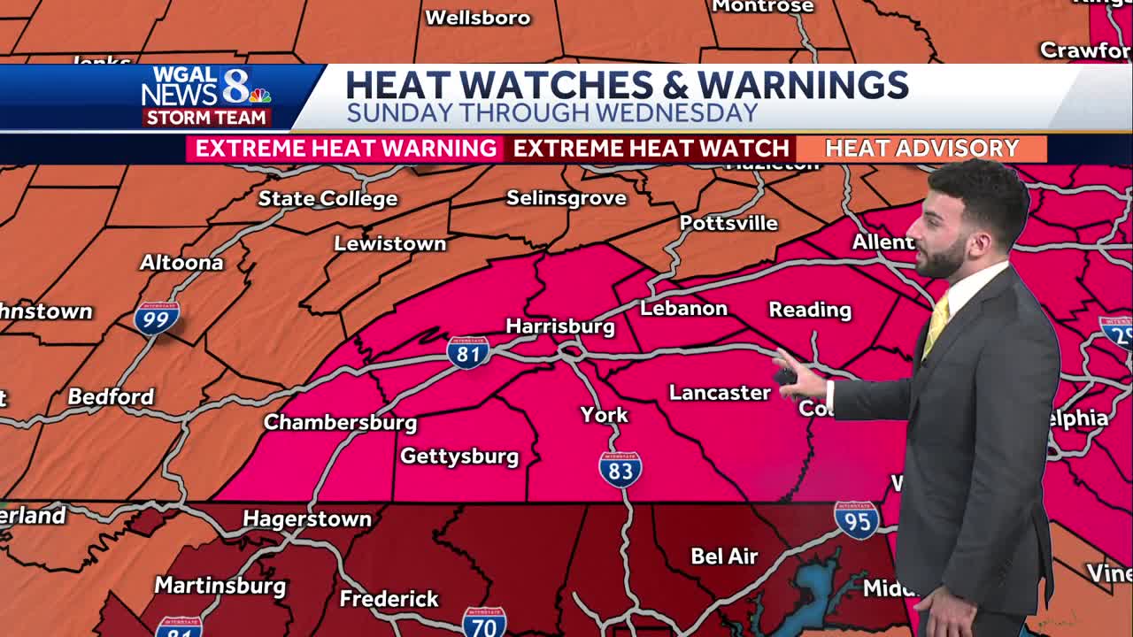 Warm & humid this evening, then Extreme Heat Warnings begin Sunday