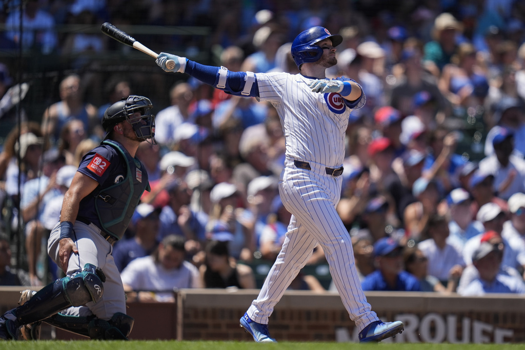 Happ homers twice as the Cubs hold off Raleigh and the Mariners for a ...