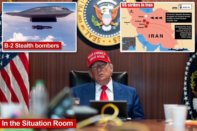 US drops six ‘bunker buster’ bombs on Iran’s Fordow nuclear plant as ...