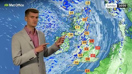 Met Office Sunday afternoon weather forecast 22/6/2025