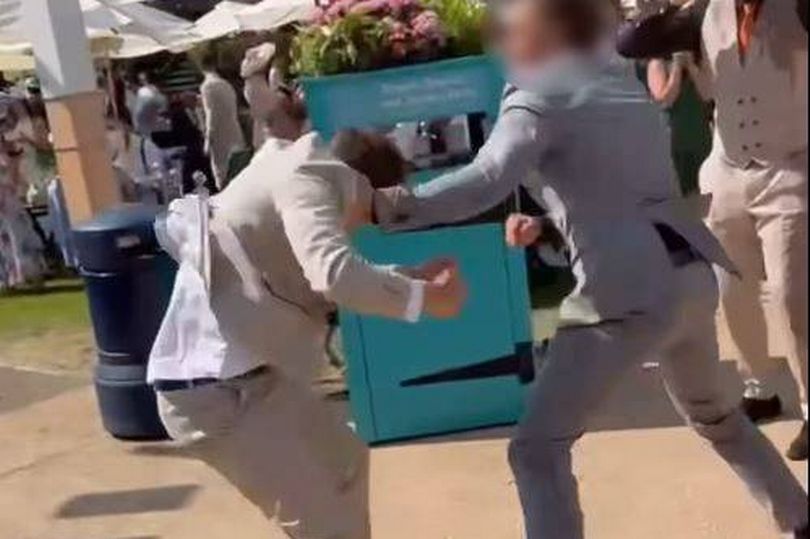Royal Ascot brawl sees men trade punches as one left covered in blood