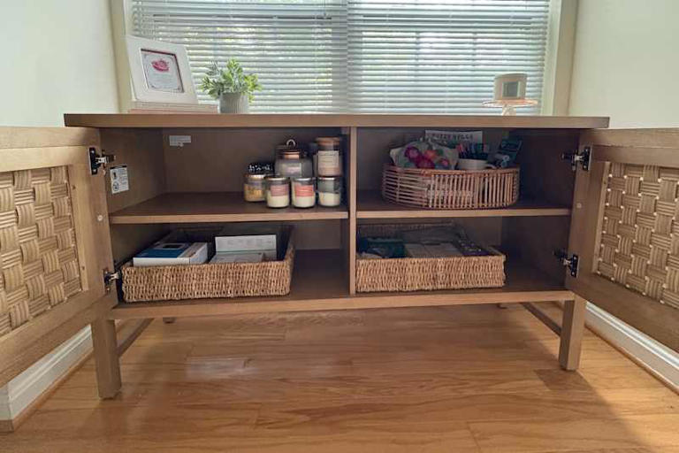 I Showed a Pro Organizer My Chaotic Storage Console, and She Fixed It