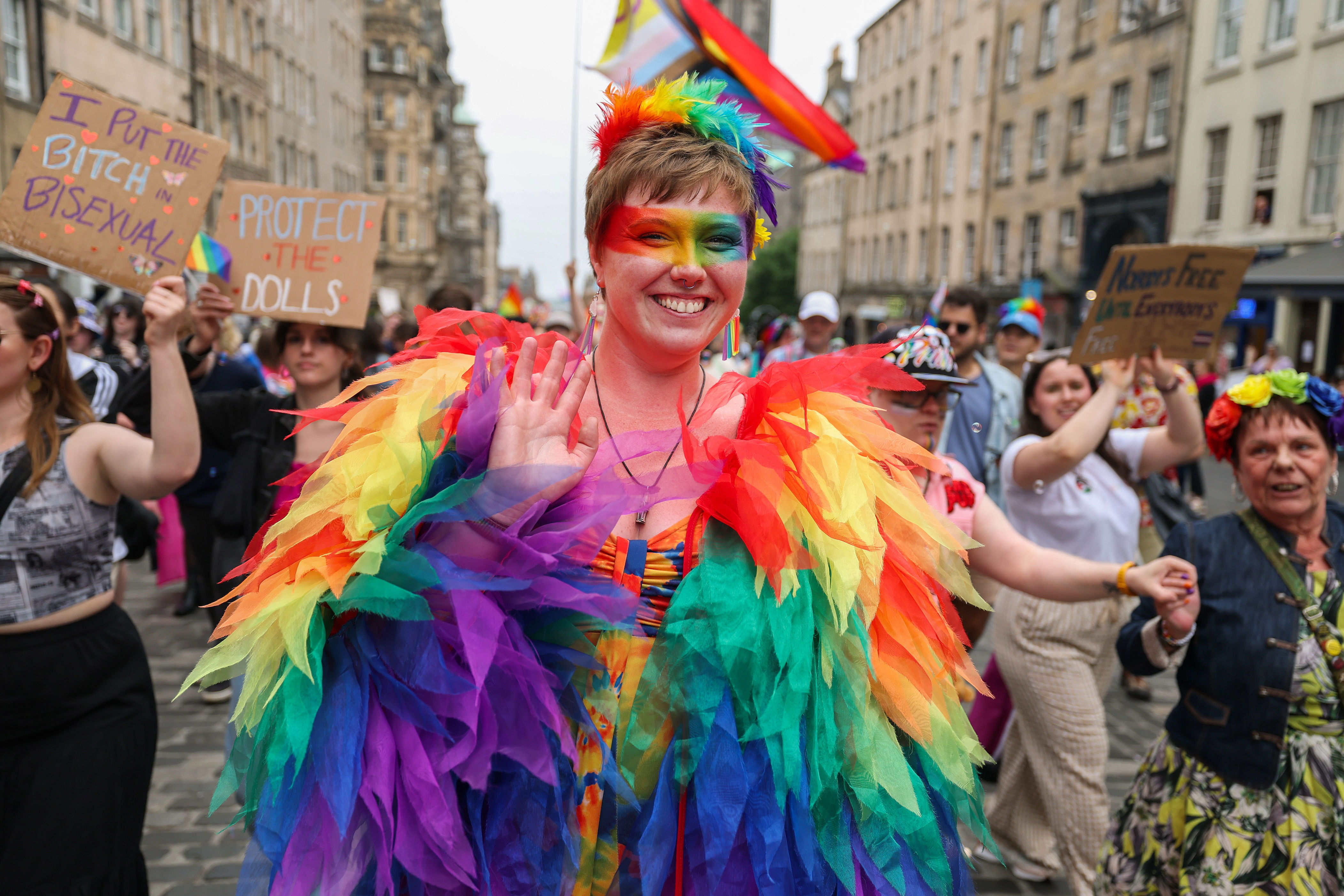Edinburgh Pride march brings colour to the city centre as thousands ...