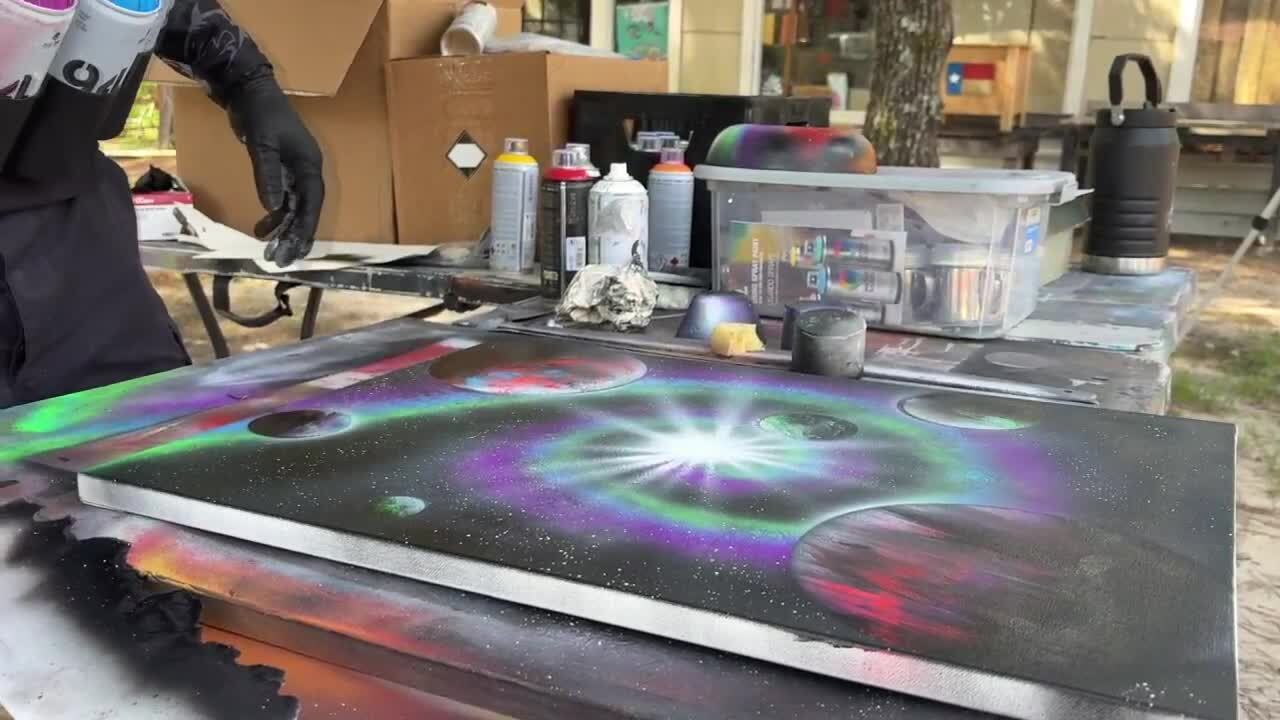East Texas spray paint artist shares love for art while educating