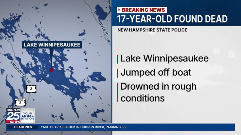 Body of missing 17-year-old recovered in Lake Winnipesaukee