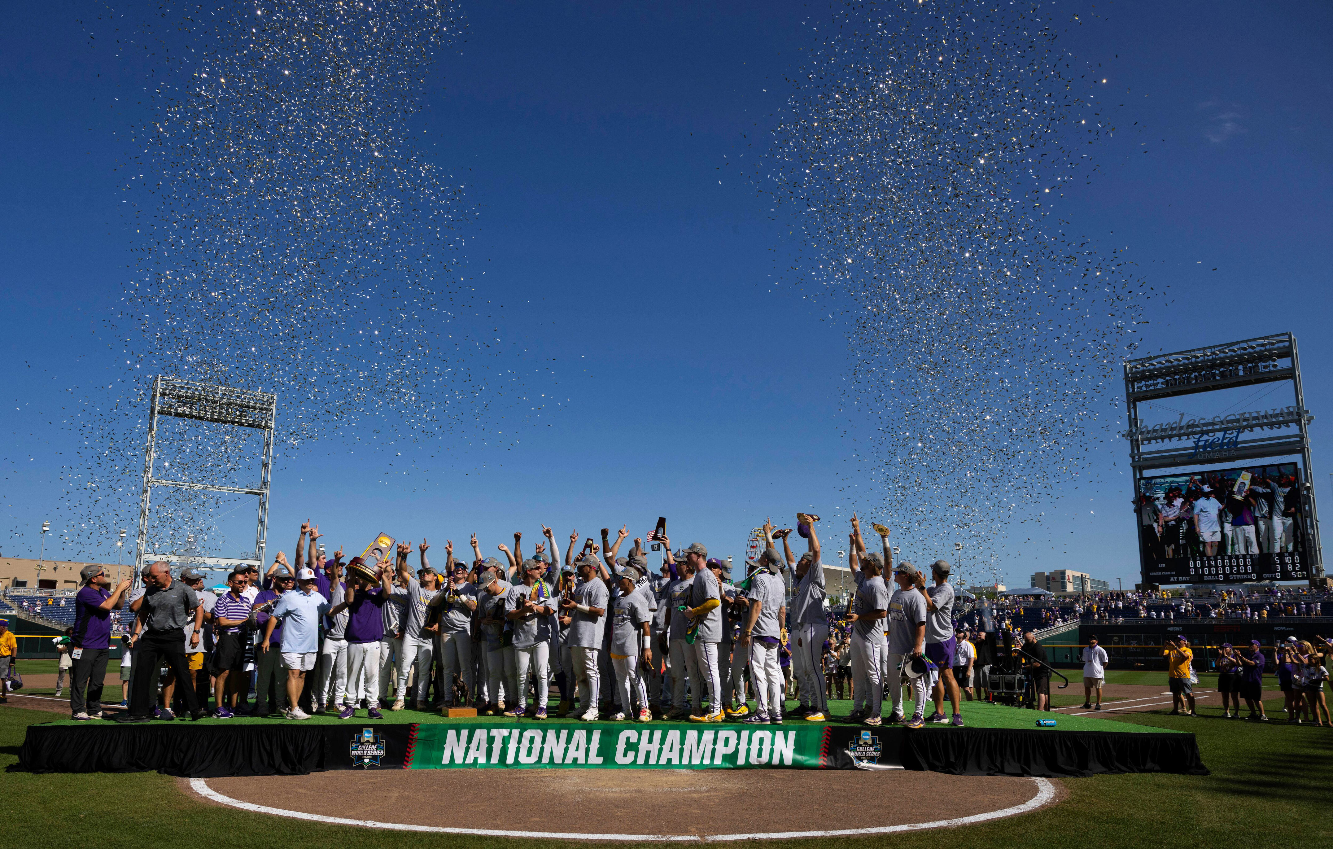 LSU sweeps Coastal Carolina in CWS finals for its 2nd national title in 3 years and 8th overall