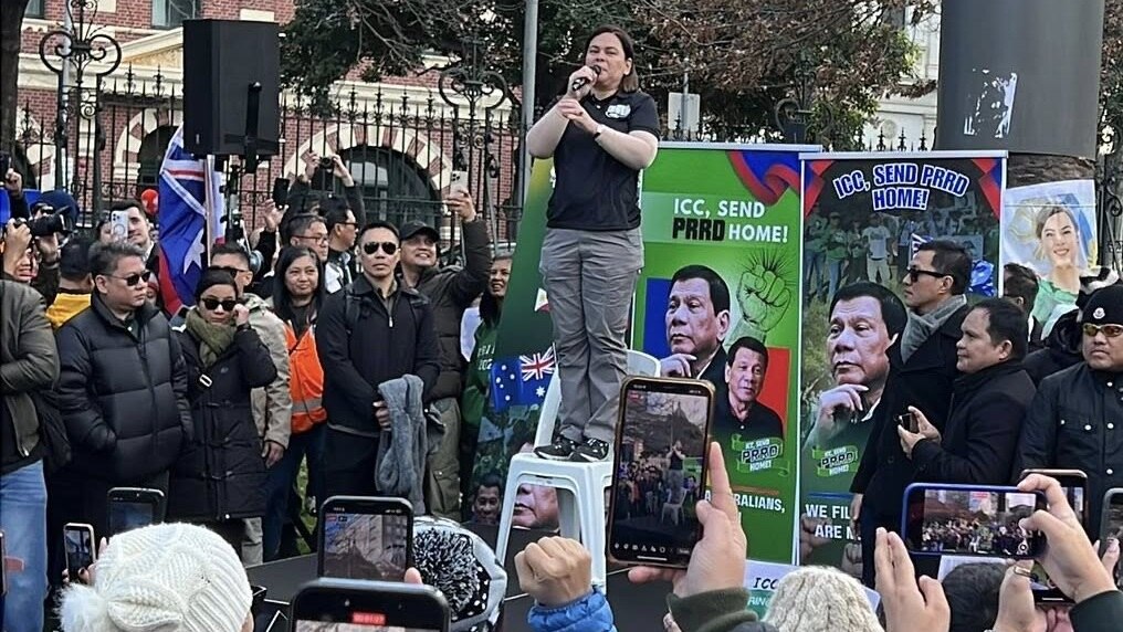 Philippine Vice-President Sara Duterte holds a 'free Duterte' rally in ...