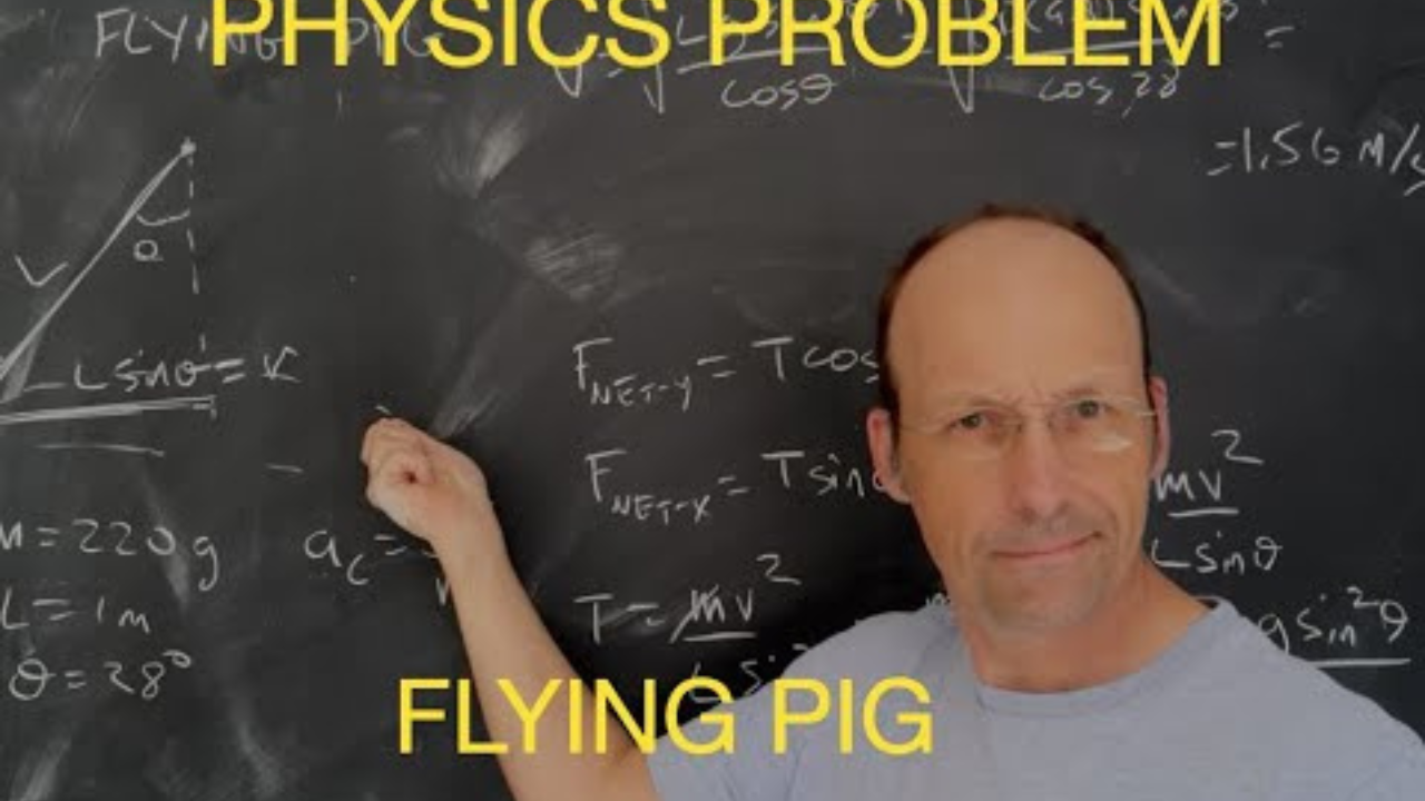 Physics Problem; Velocity of a Flying Pig, in a circle