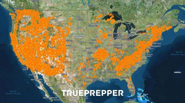 Map shows where US nuclear fallout shelters are located if cities are ...