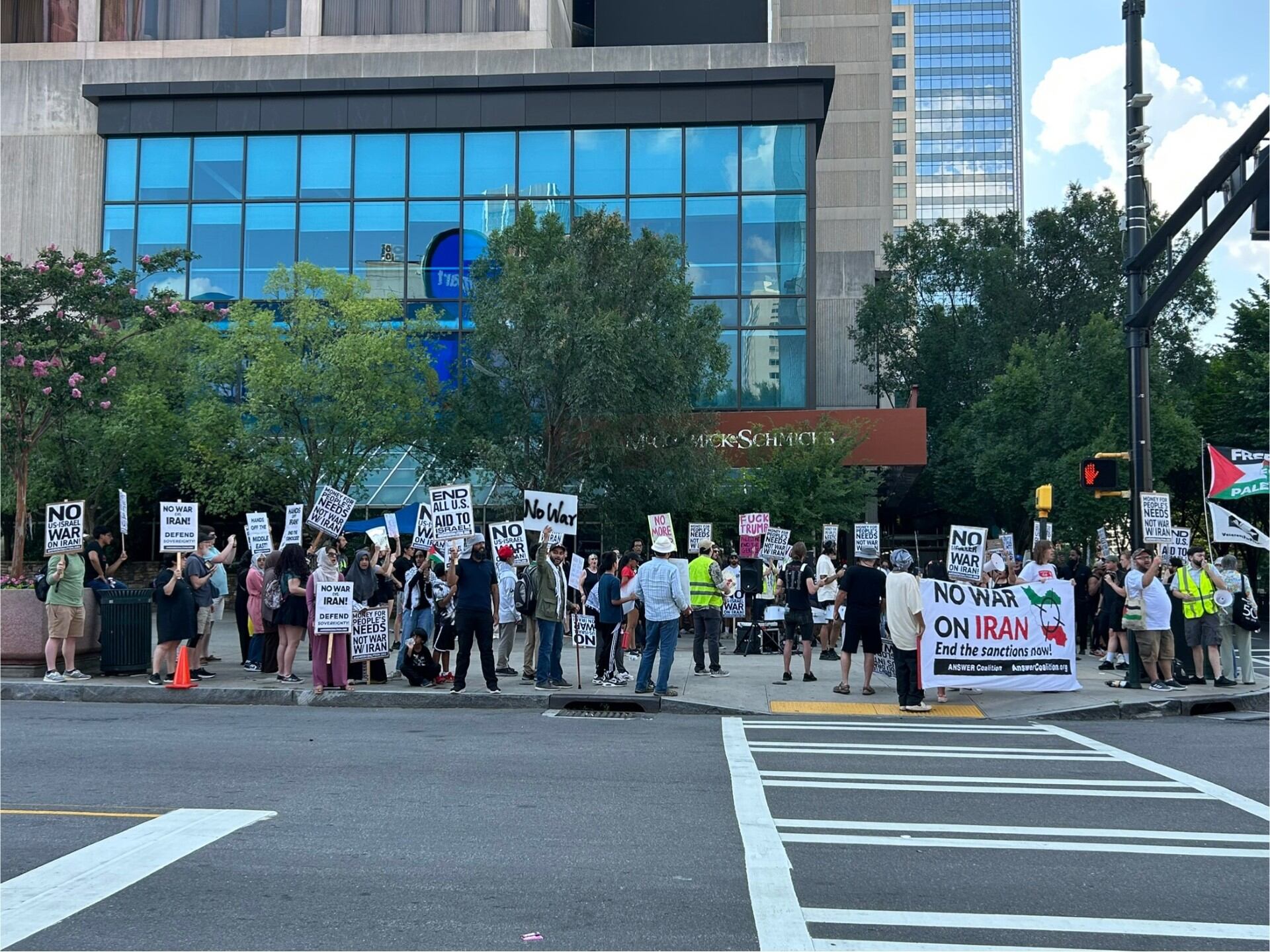 Dozens protest in downtown Atlanta against US strikes on Iran