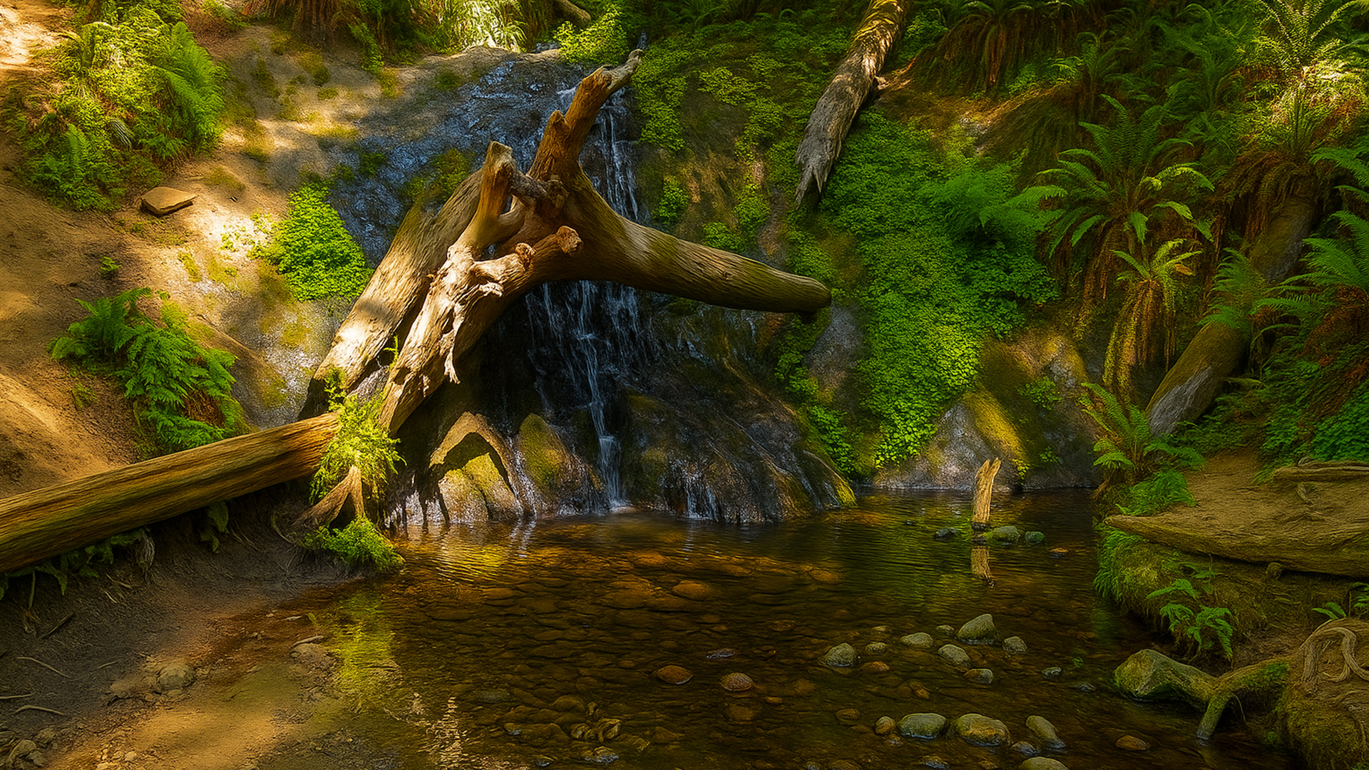 Scenic Redwood Hike in 4K | Boy Scout Tree Trail & Fern Falls, California