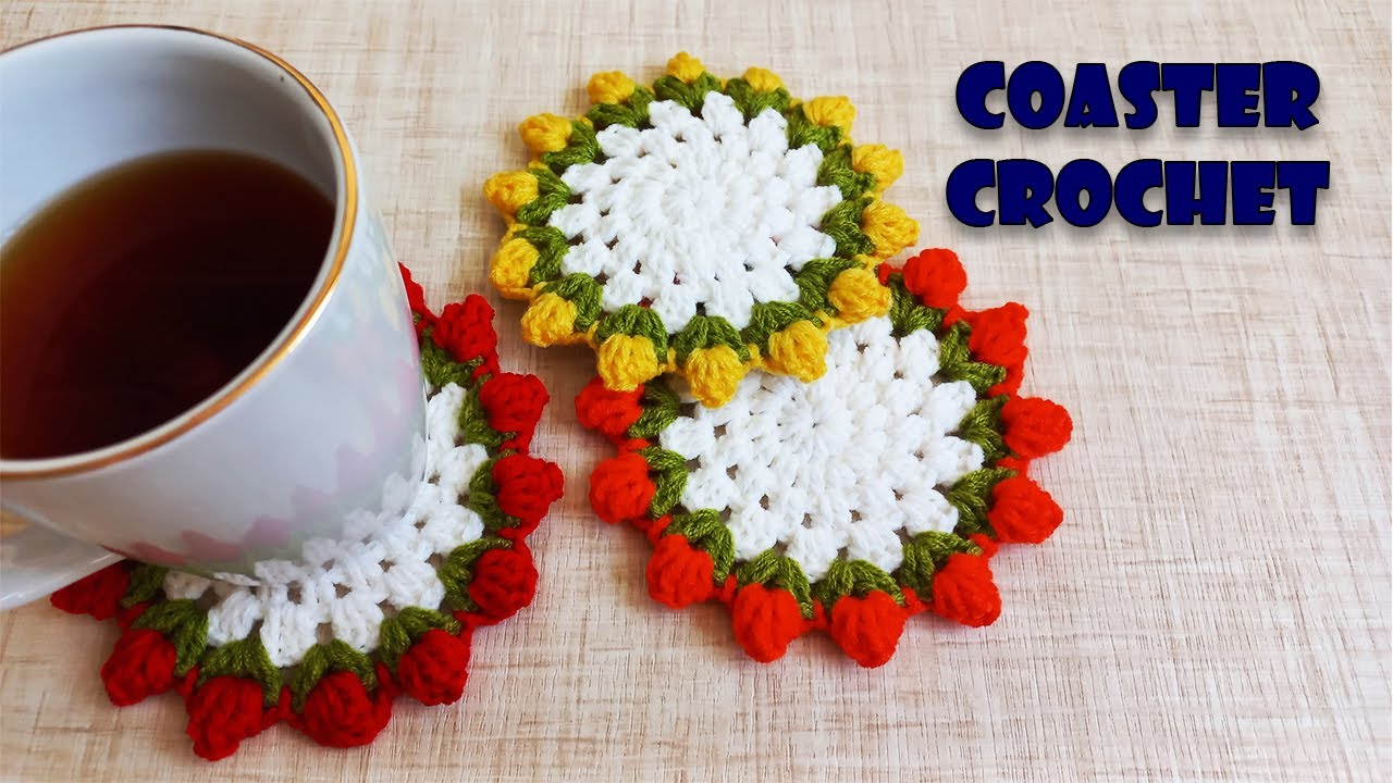 Crochet Coaster Ideas | Tulip Coaster Crochet Easy Pattern