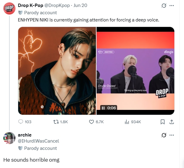 ENHYPEN's Niki faces backlash for allegedly forcing deep voice in live ...