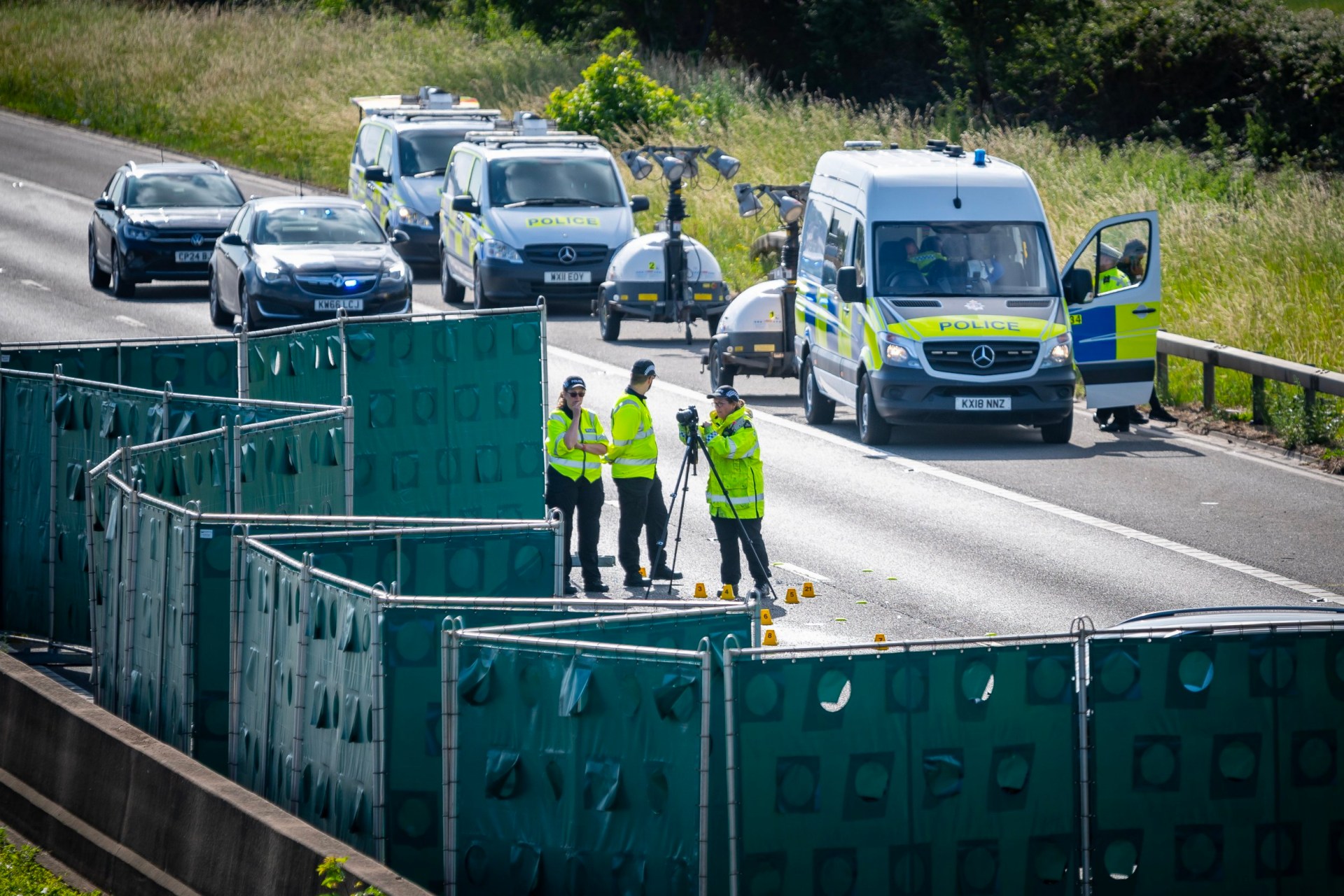 Woman killed and nine injured in motorway crash