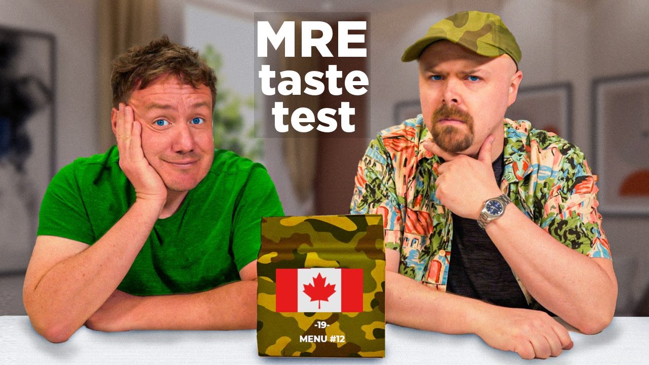 British Guys Taste Test Canadian MRE (Meal Ready to Eat) ft @ashens