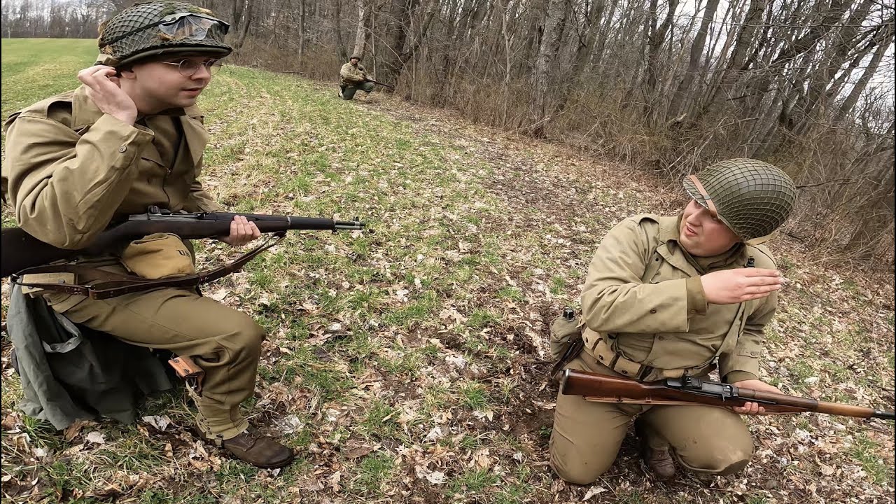 WWII Battle in the Forest—Realistic Reenactment Footage