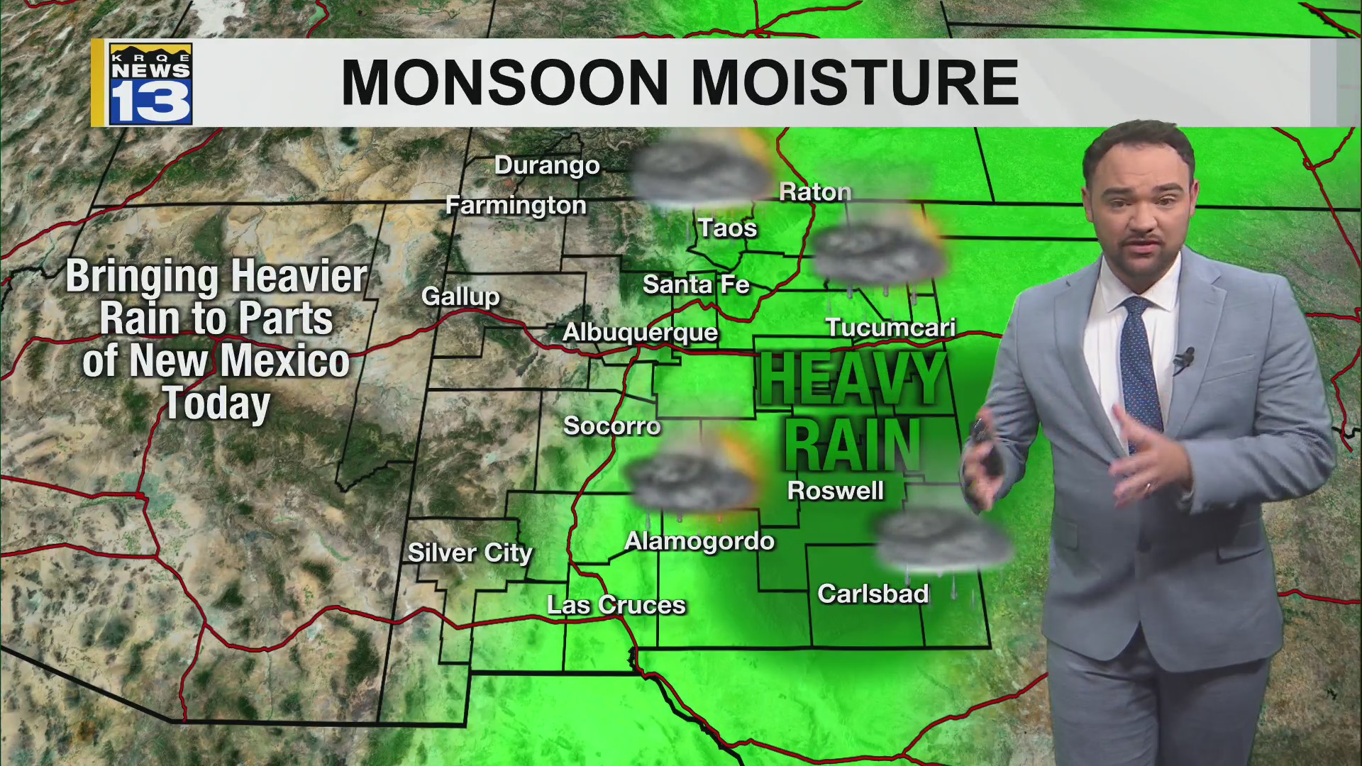 Monsoon moisture brings heavy rain and flooding threat across New Mexico