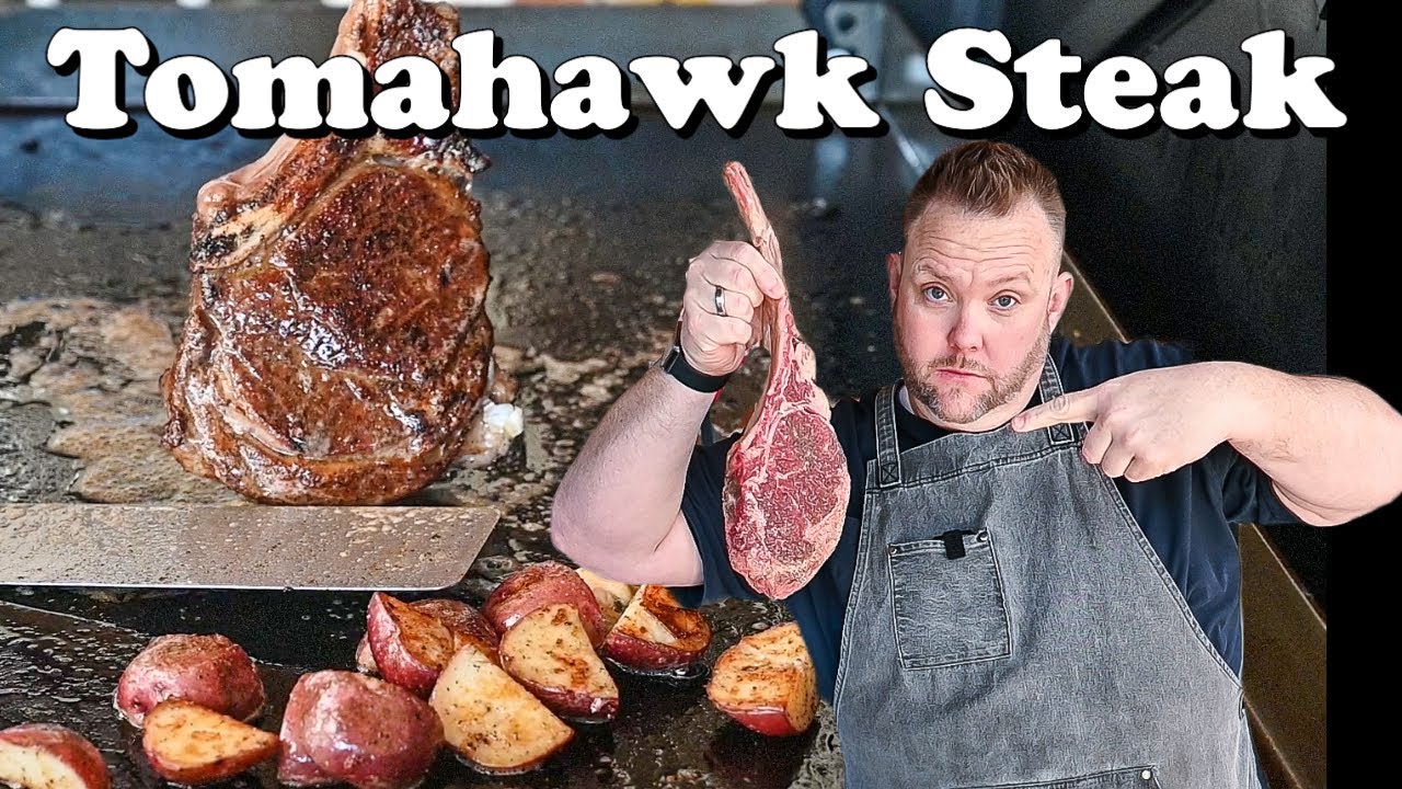 Grilling a Giant: Tomahawk Steak on Flat Top