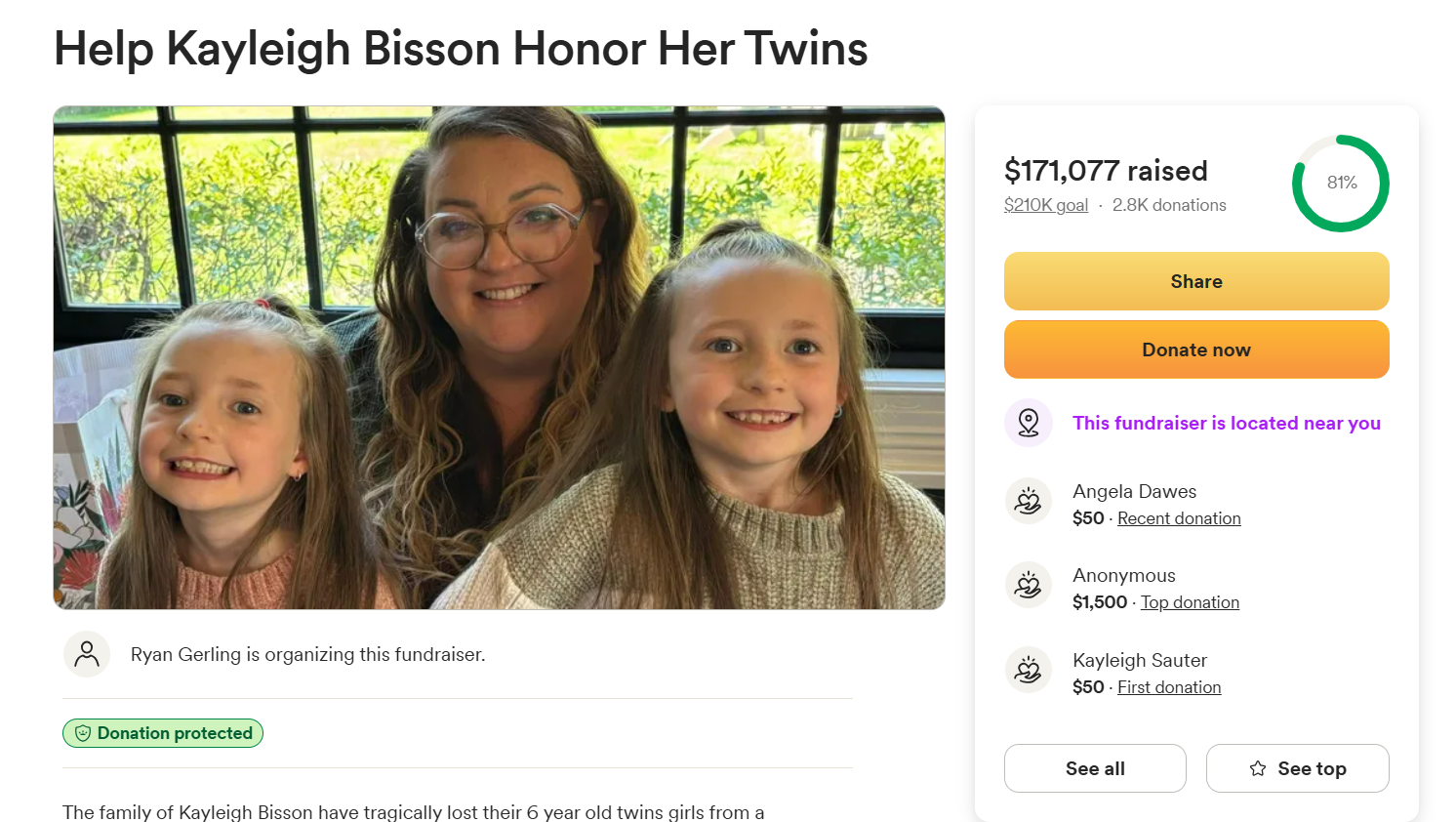 Tornado kills three in upstate NY, including 6-year-old twin sisters