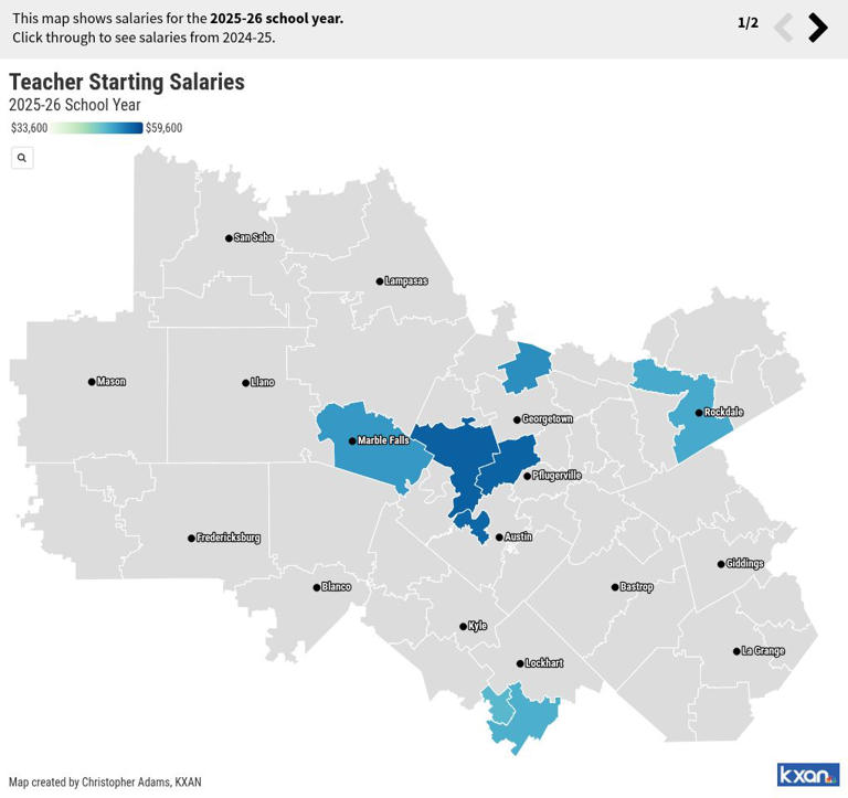 MAP: Which school districts increased teacher pay for the 2025-26 ...