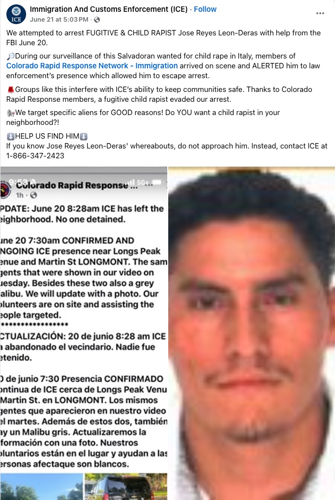 Anti-ICE activists help migrant child rapist flee feds in Colorado
