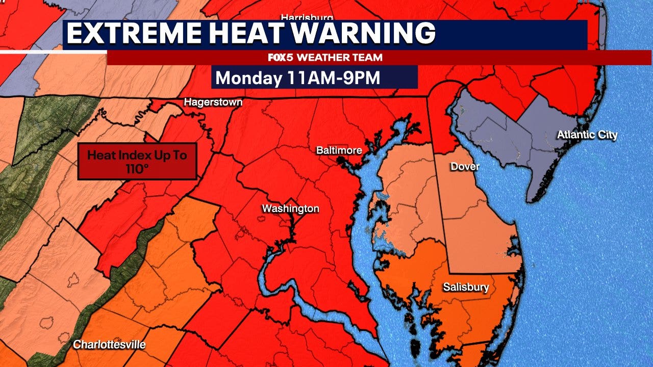 DC heat wave 2025: Extreme heat warning in effect with heat index up to ...