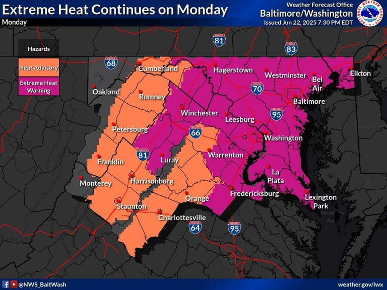 Extreme heat warning in effect for Northern Virginia