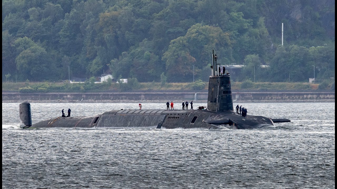 Powerful Vanguard Submarine Navigates the Clyde to Loch Long