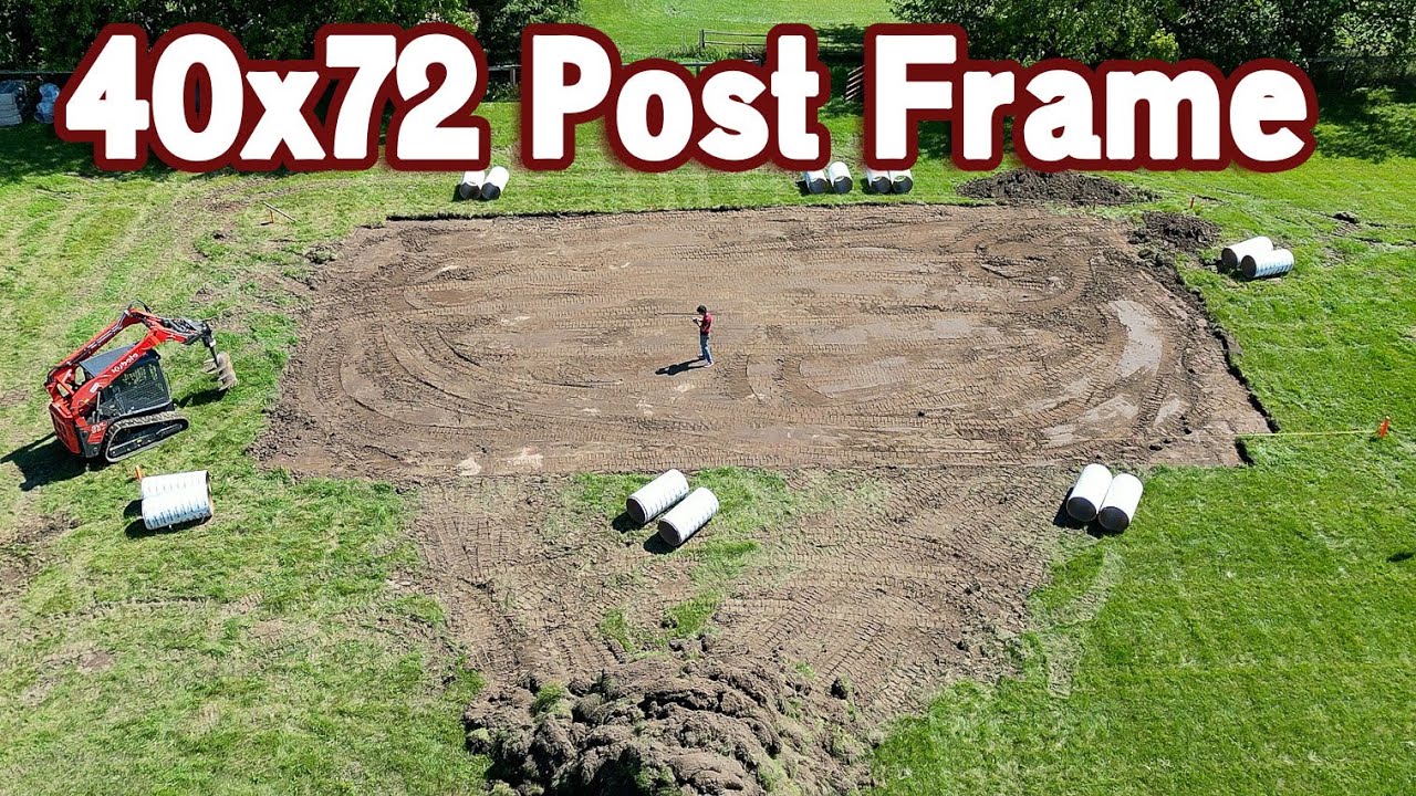 Site Prep and Footings - 40x72 Gambrel Post Frame
