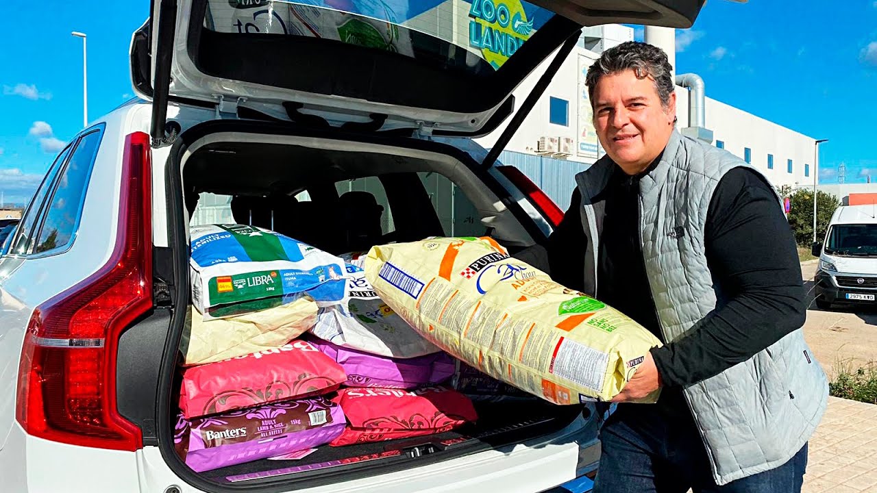 I fill my car with food to feed hungry animals in need