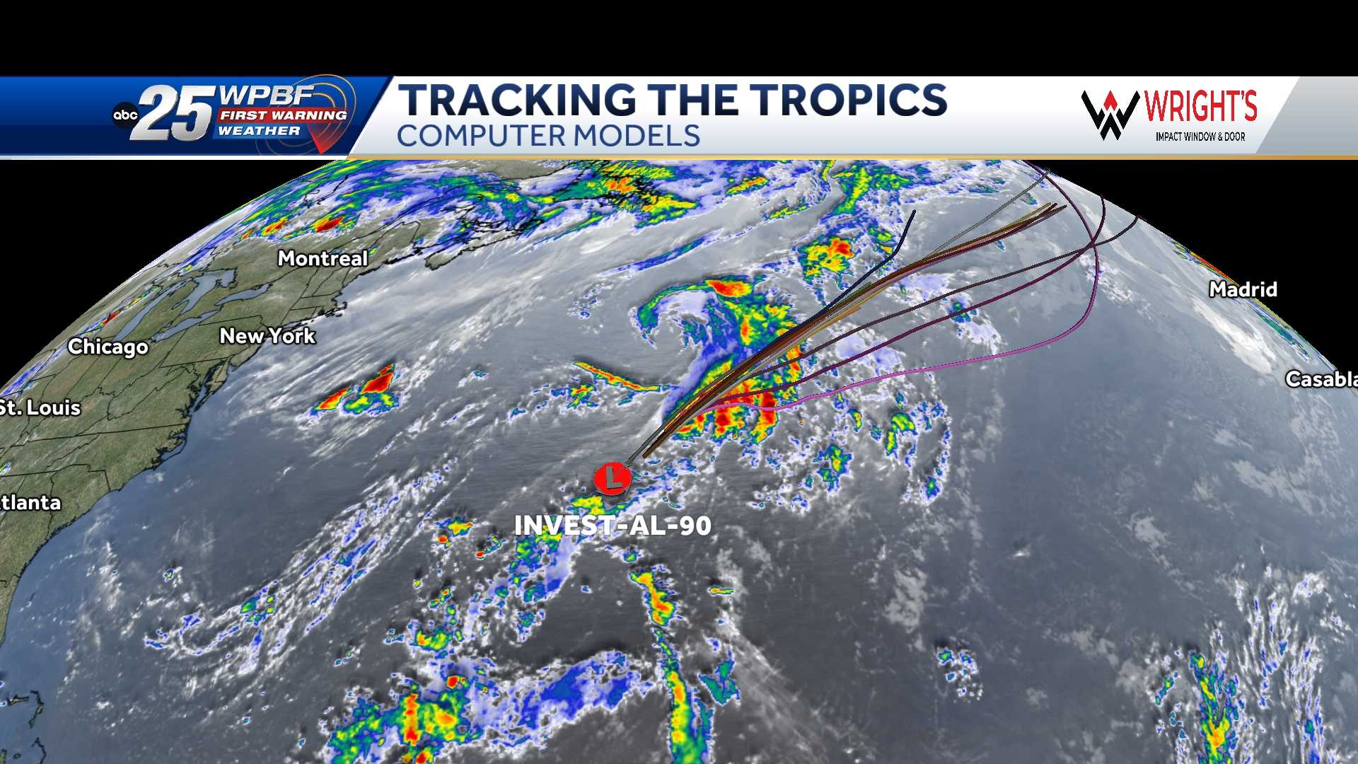 Tracking Invest 90-L: Computer models and maps