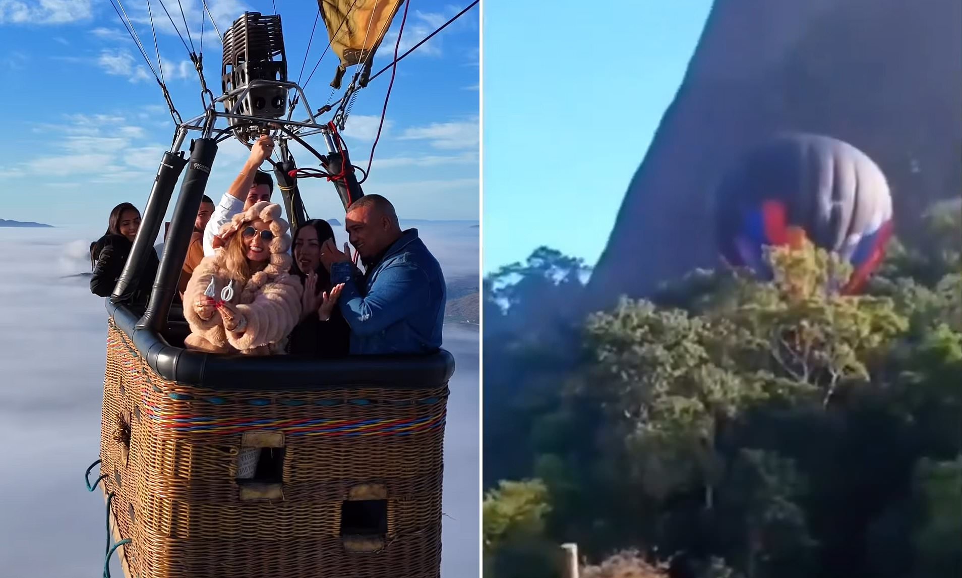 Terrifying video shows second hot-air balloon veering off course after ...