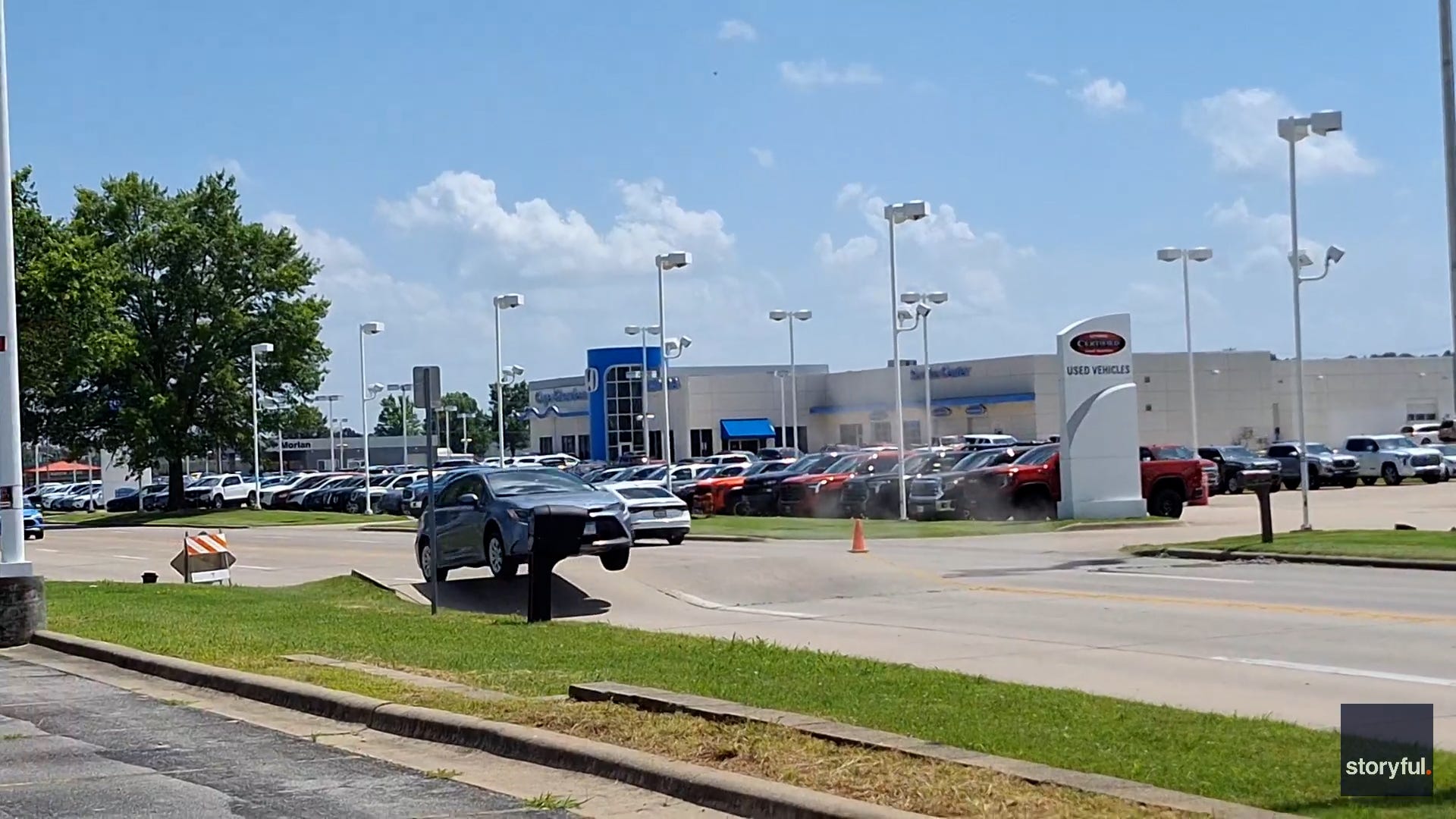 Video shows car go airborne after road buckles in extreme Missouri heat