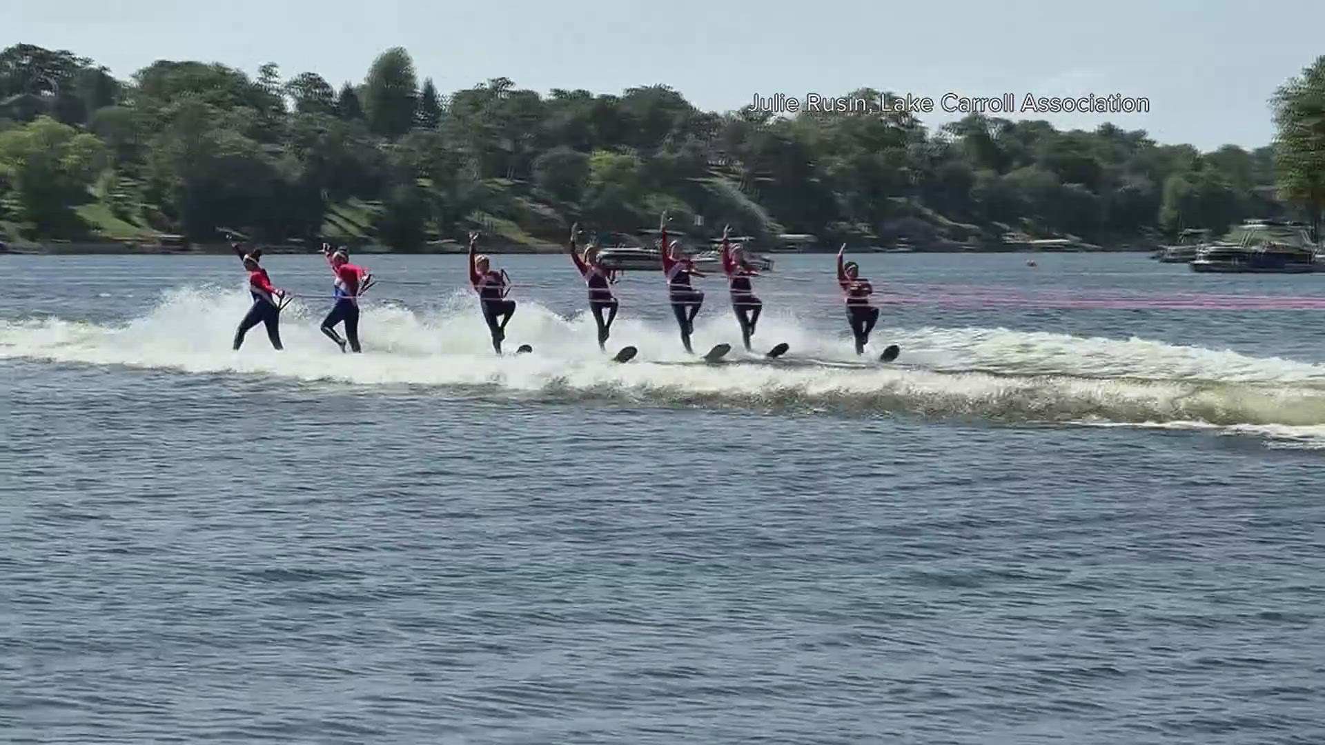 Lake Carroll hosts first-ever water ski show with Backwater Gamblers