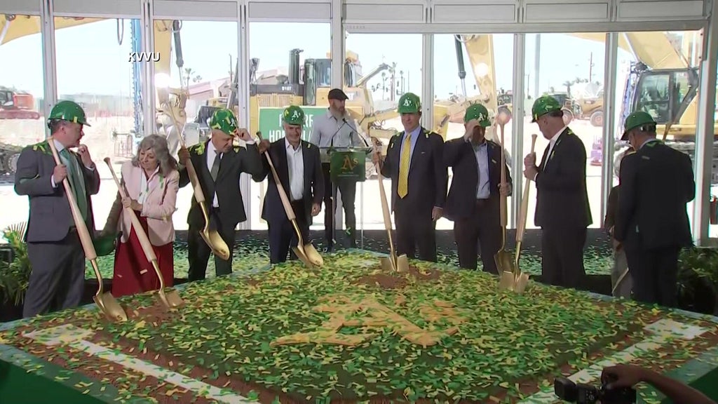 A's celebrate Las Vegas stadium groundbreaking